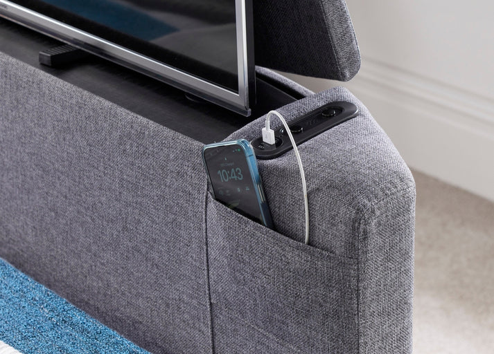 The VOX TV Bed - Voice Activated TV Bed frame - Grey Fabric by Kaydian ...