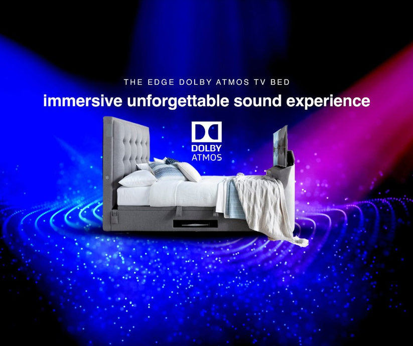 The Edge Dolby Atmos 5.1.2 Surround Sound TV Media Bed with Ottoman ...