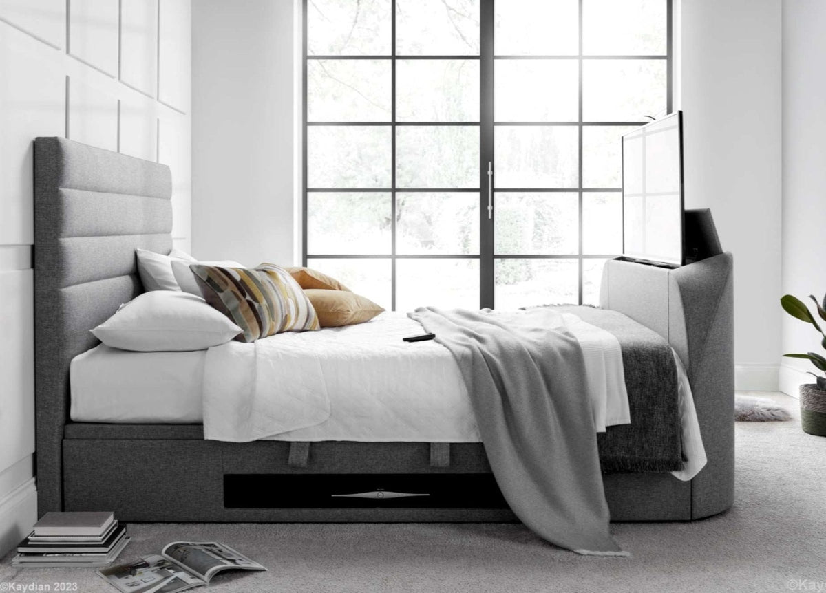 Appleton TV Ottoman Storage Bed Frame - Slate Grey by Kaydian Design ...
